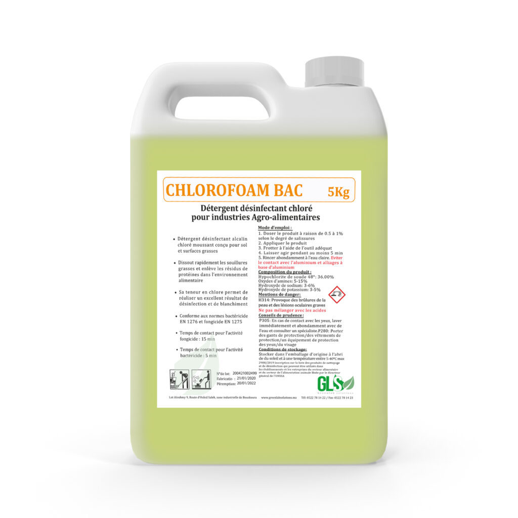 DEGRAISSANT DESINFECTANT CHLORE 5L - Greenlab Solutions